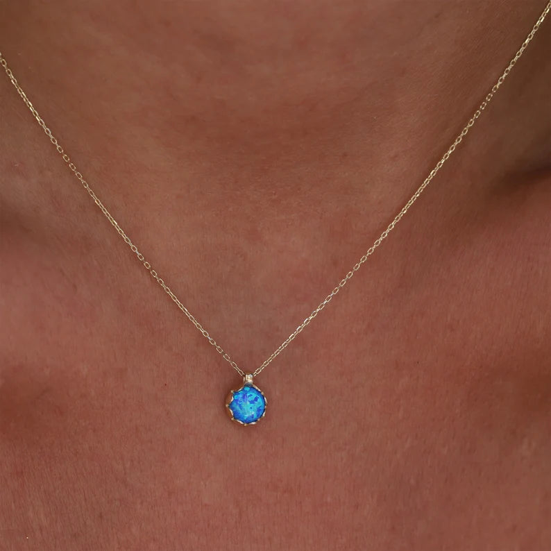 Gold Mini Opal Necklace Misoa Jewelry